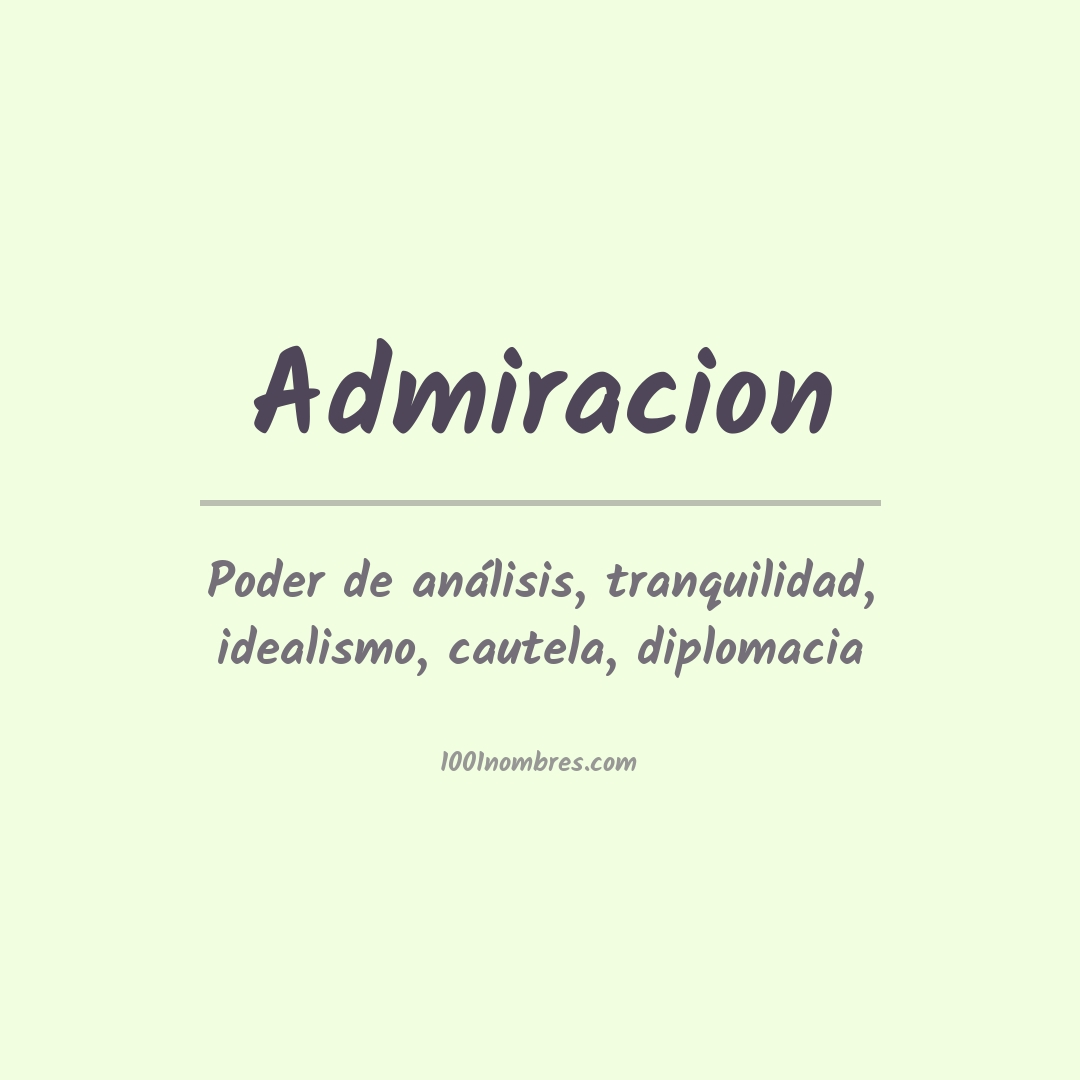 Significado del nombre Admiracion