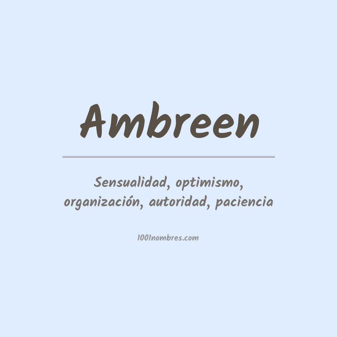 Significado del nombre Ambreen