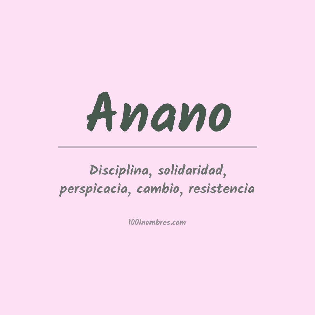Significado del nombre Anano