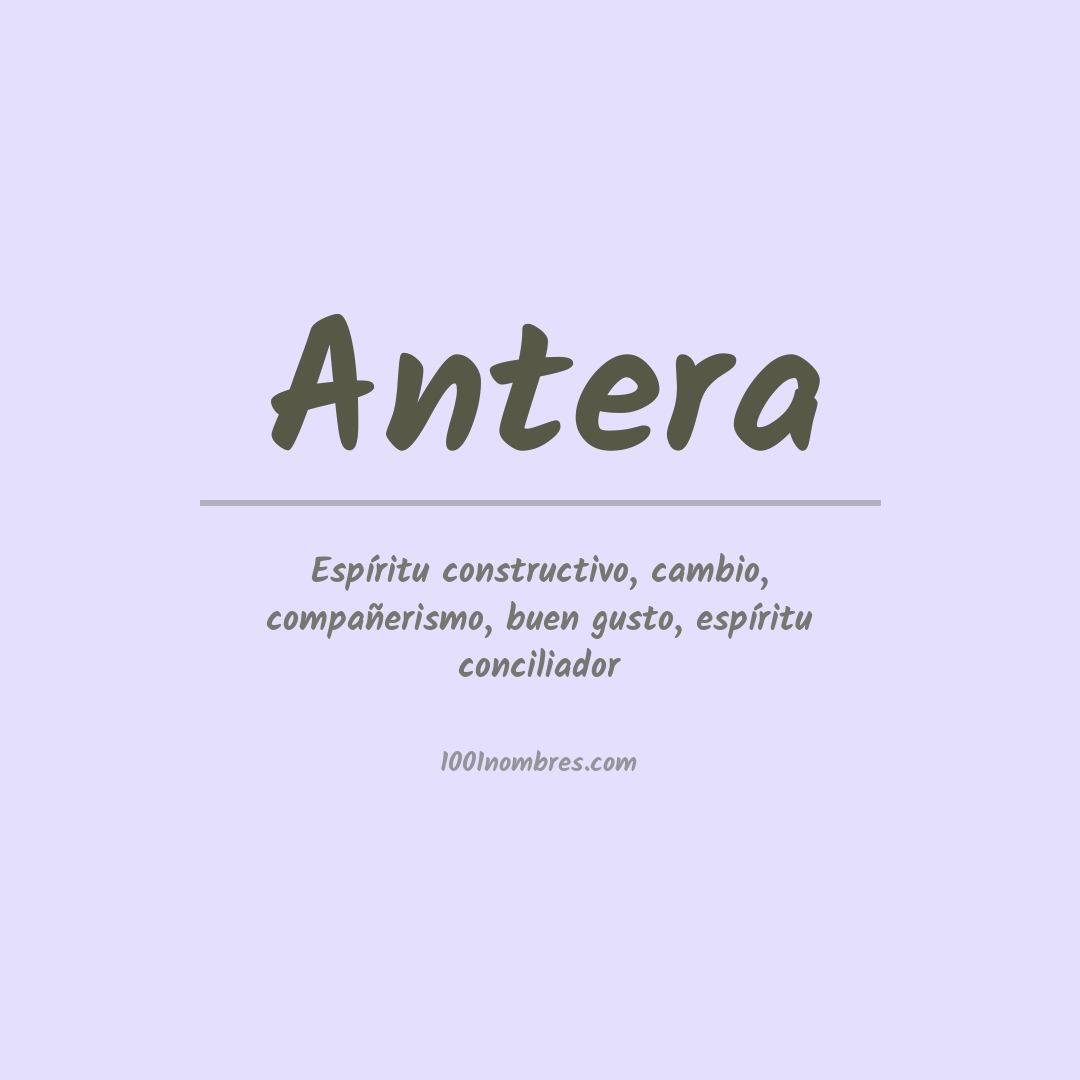 Significado del nombre Antera