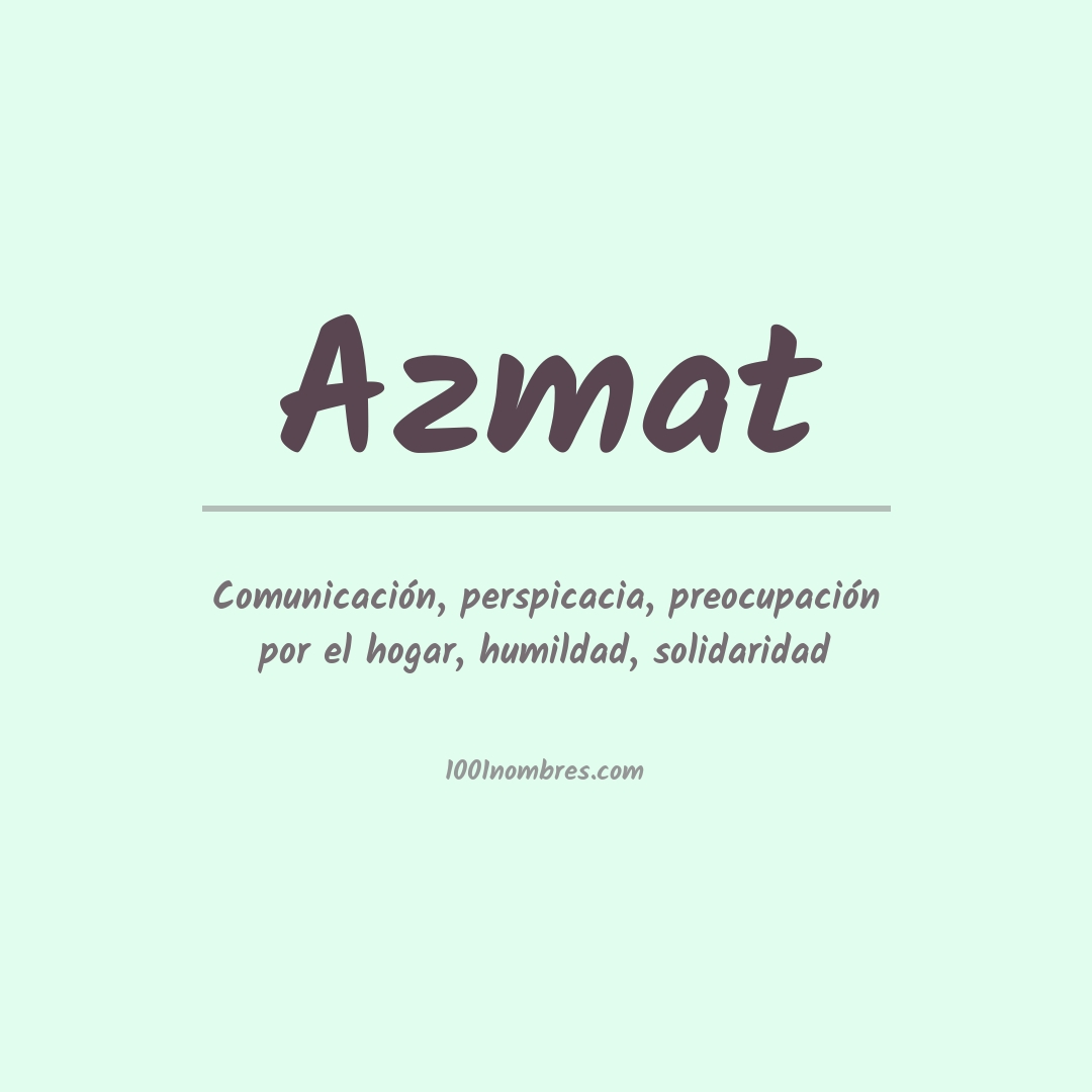 Significado del nombre Azmat