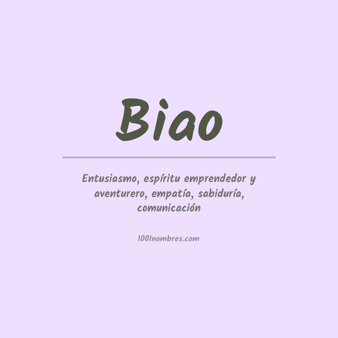Significado del nombre Biao