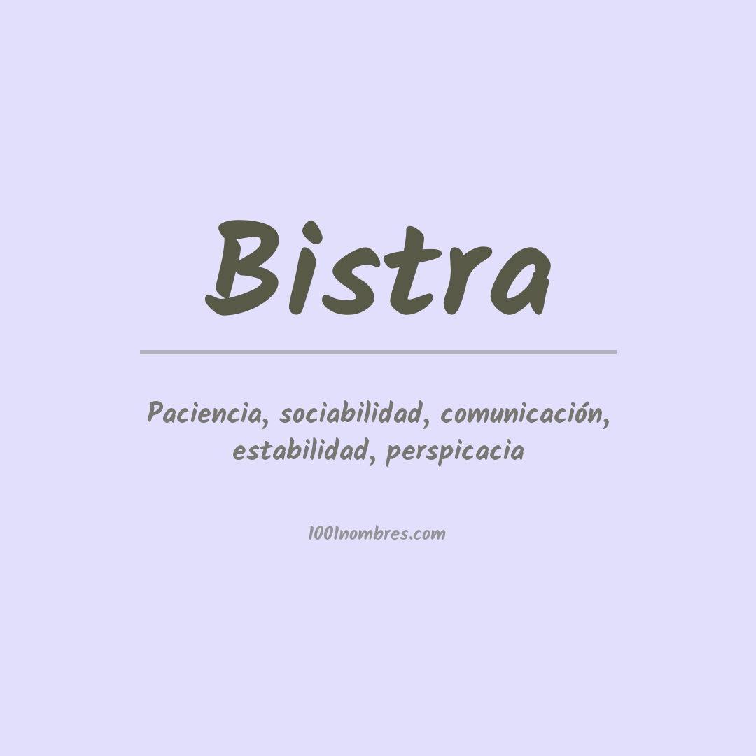 Significado del nombre Bistra