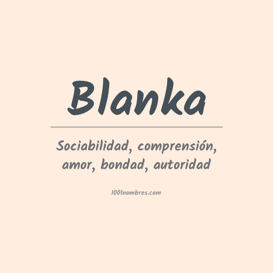 Significado del nombre Blanka