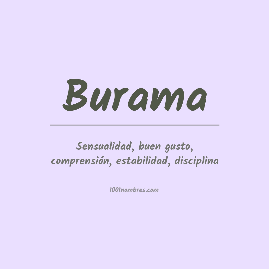 Significado del nombre Burama