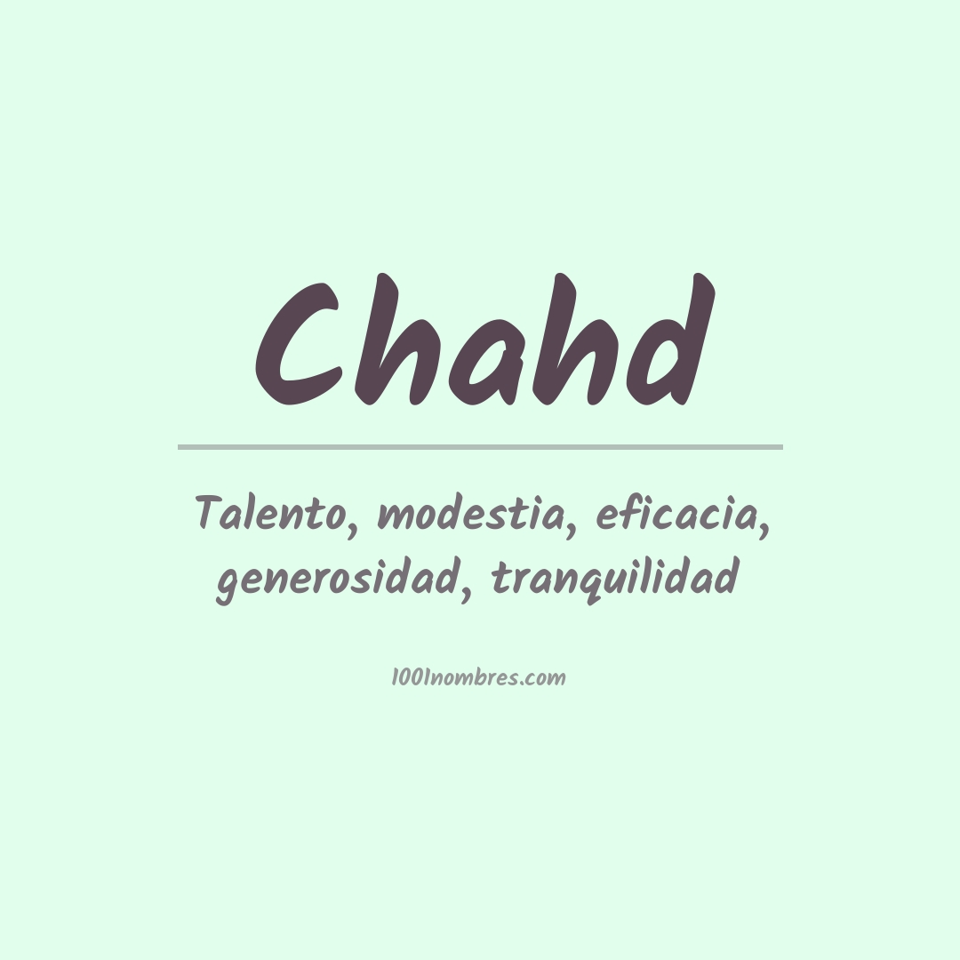 Significado del nombre Chahd
