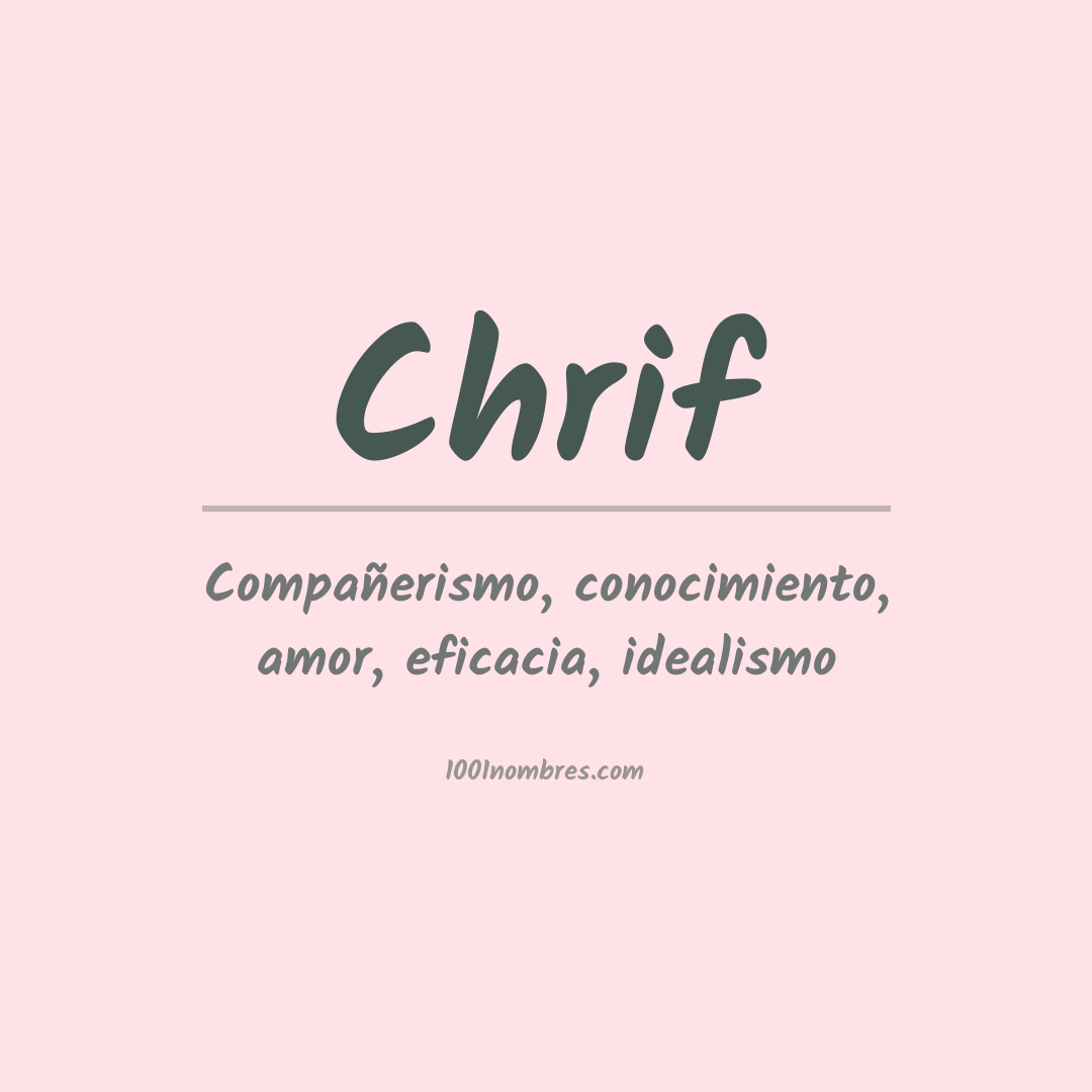 Significado del nombre Chrif