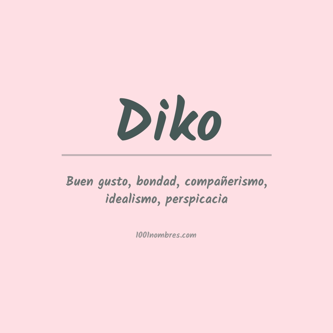 Significado del nombre Diko