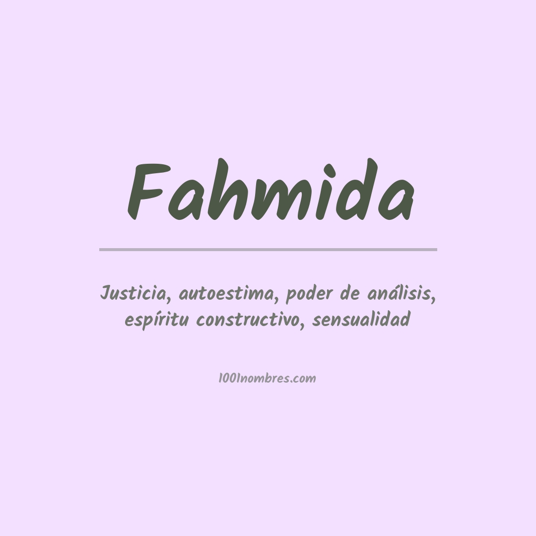 Significado del nombre Fahmida