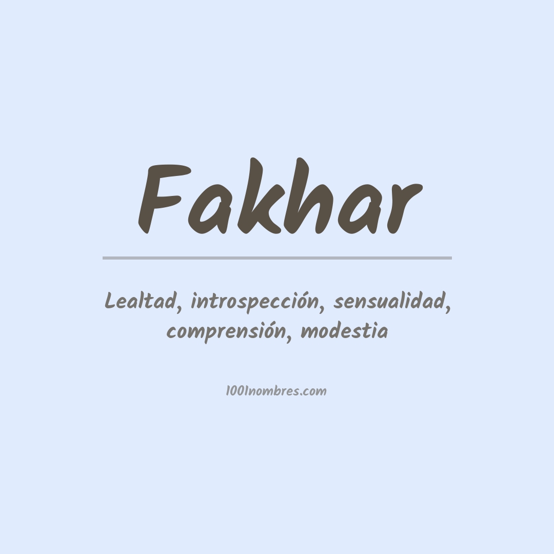 Significado del nombre Fakhar