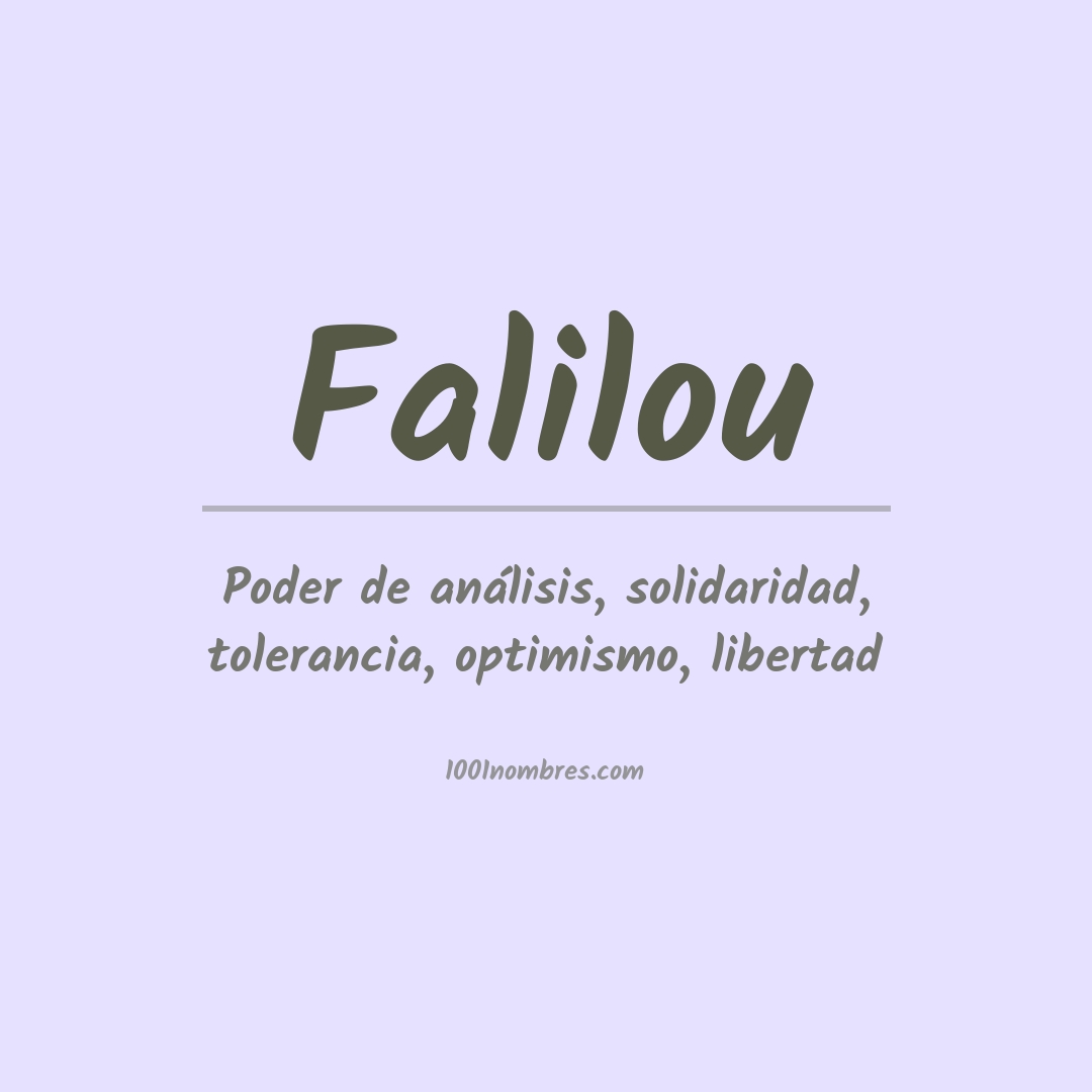 Significado del nombre Falilou