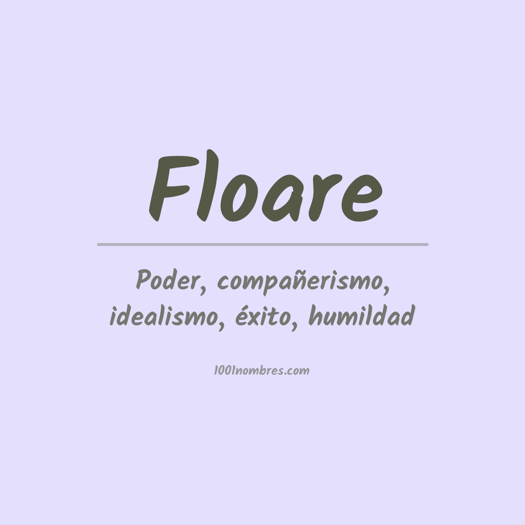 Significado del nombre Floare