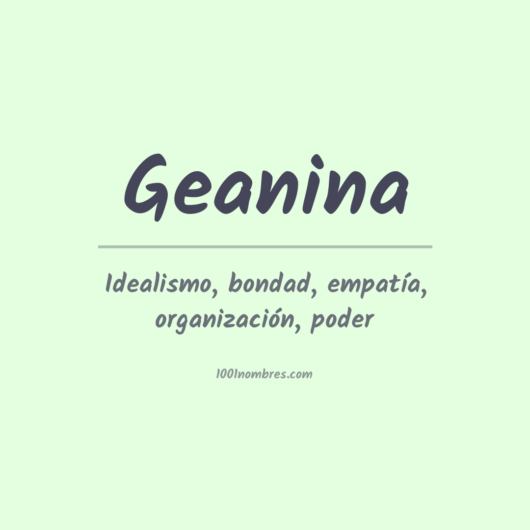 Significado del nombre Geanina