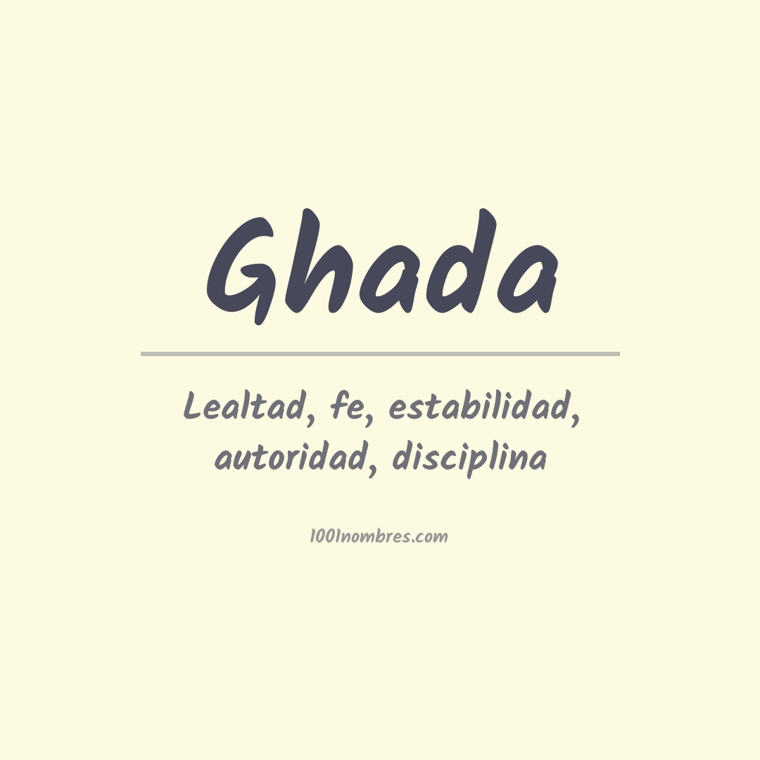 Significado del nombre Ghada