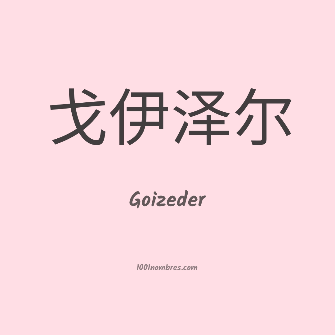 Significado del nombre Goizeder