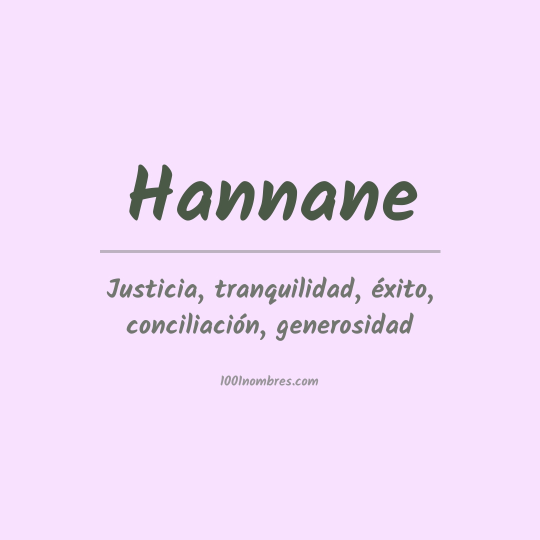 Significado del nombre Hannane