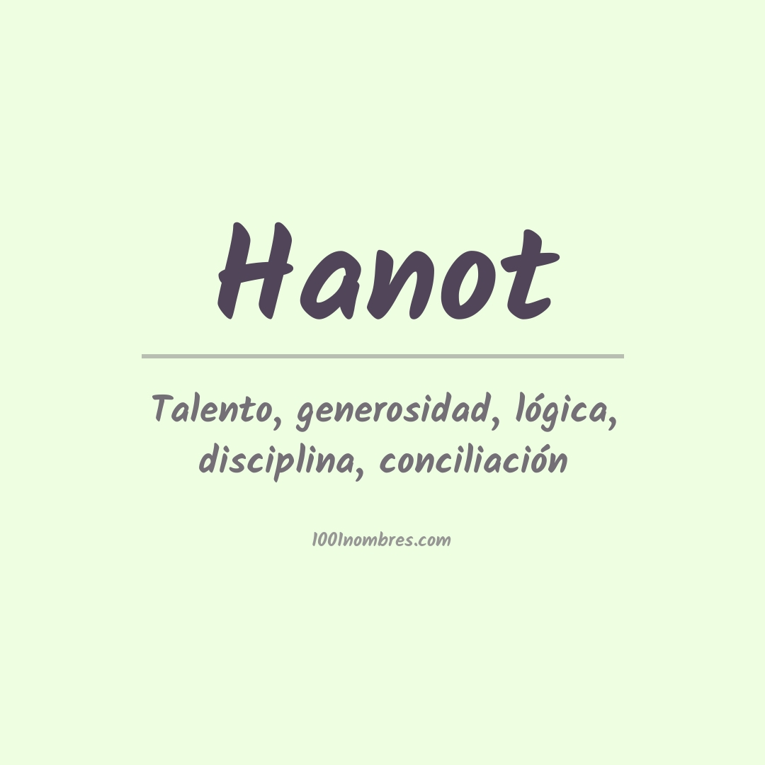 Significado del nombre Hanot