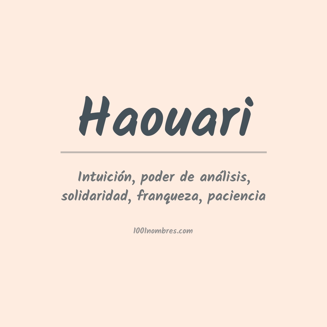 Significado del nombre Haouari
