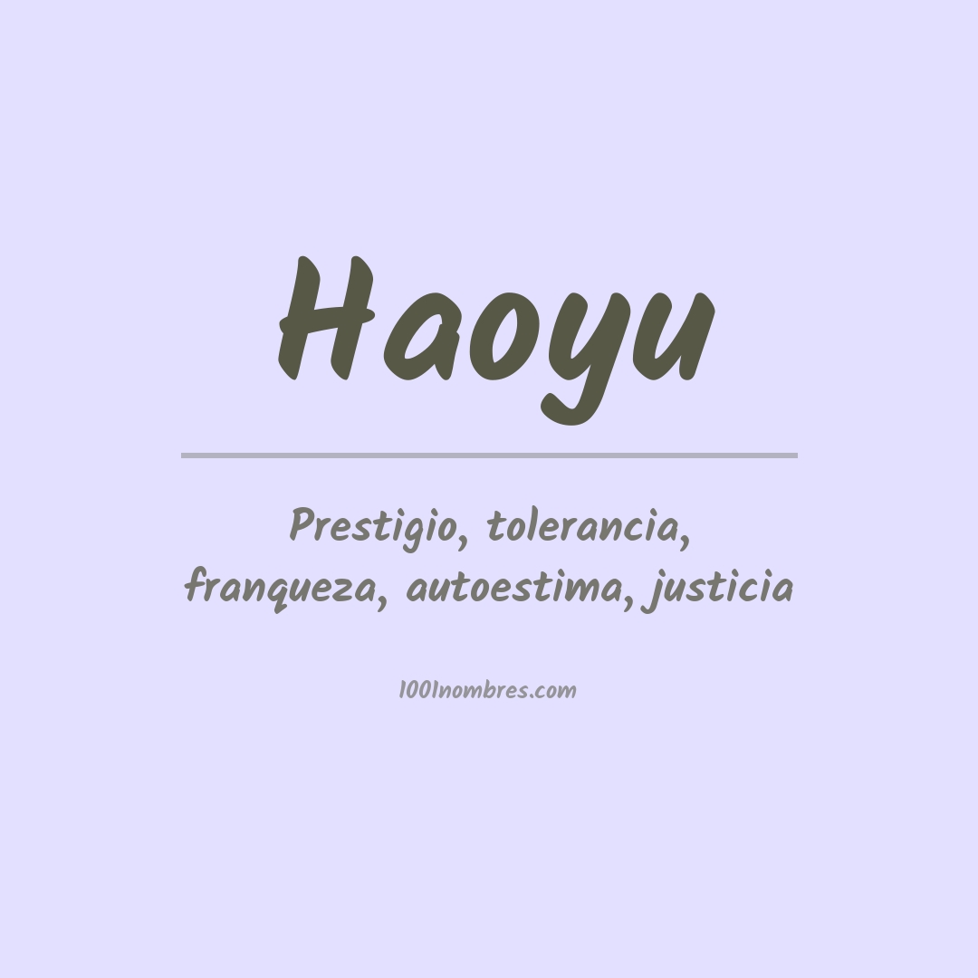 Significado del nombre Haoyu