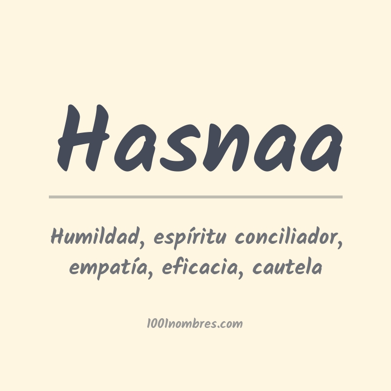 Significado del nombre Hasnaa