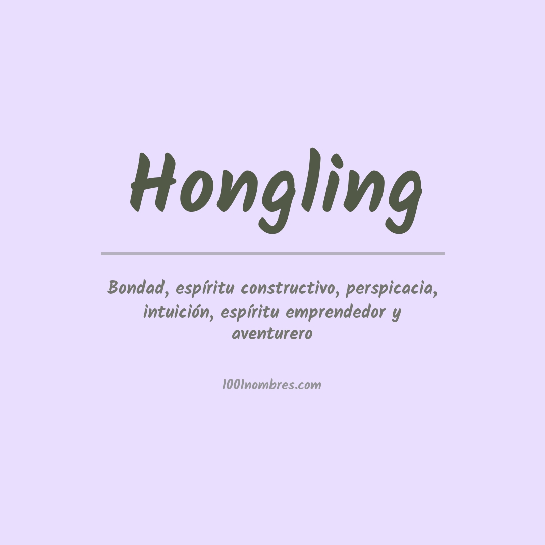 Significado del nombre Hongling