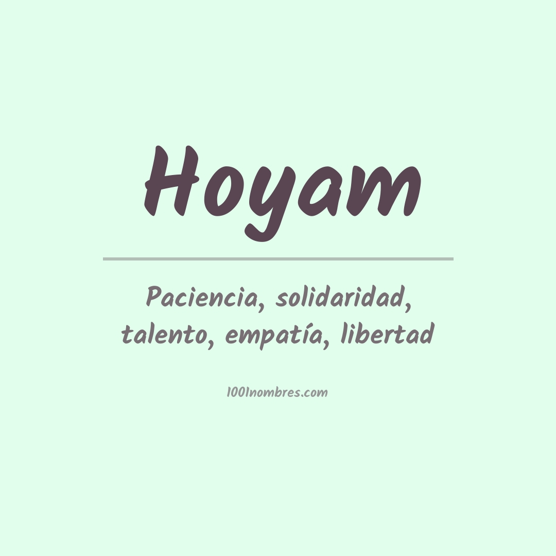 Significado del nombre Hoyam
