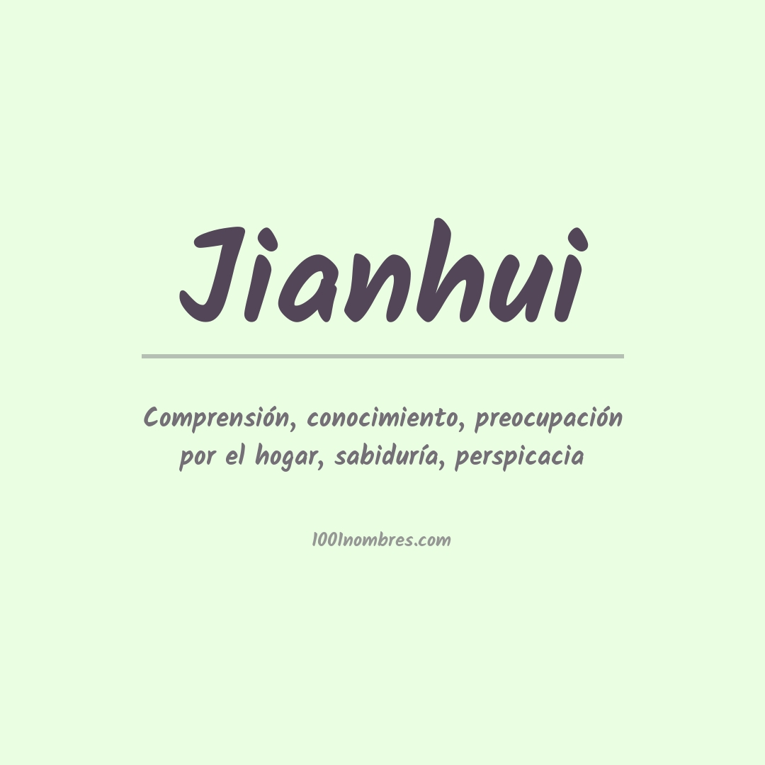 Significado del nombre Jianhui