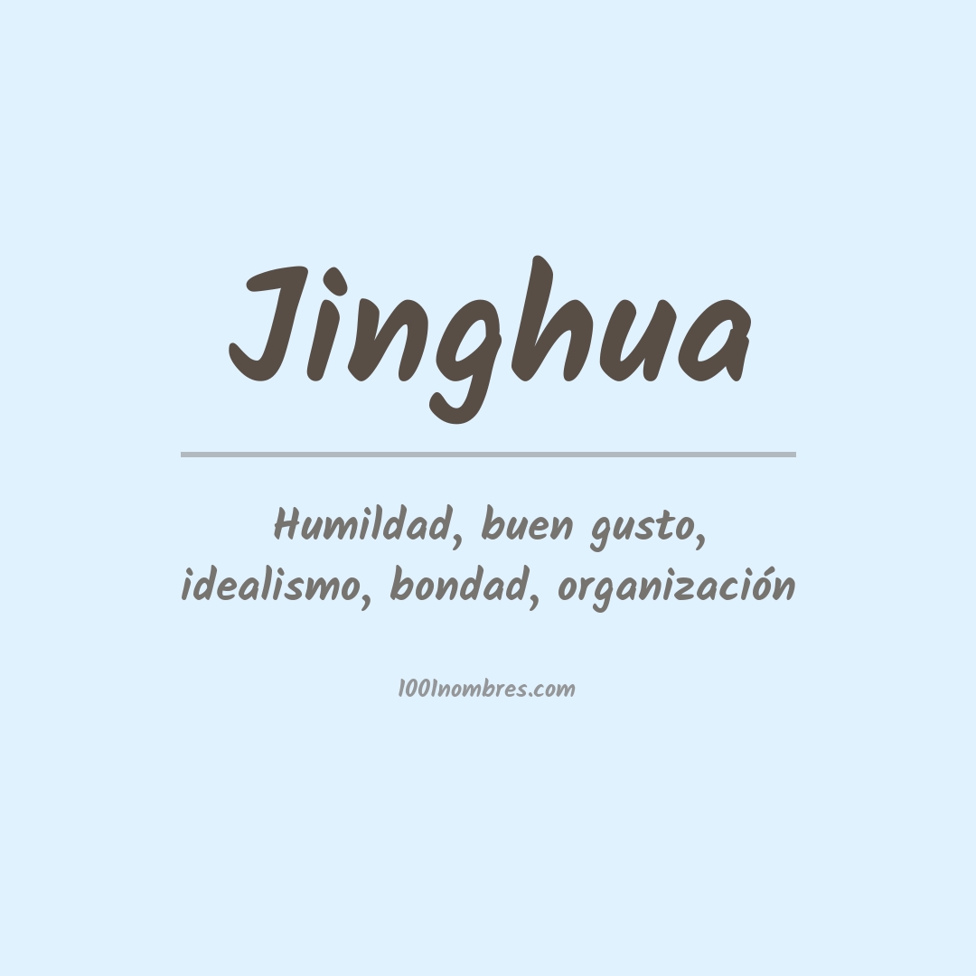 Significado del nombre Jinghua