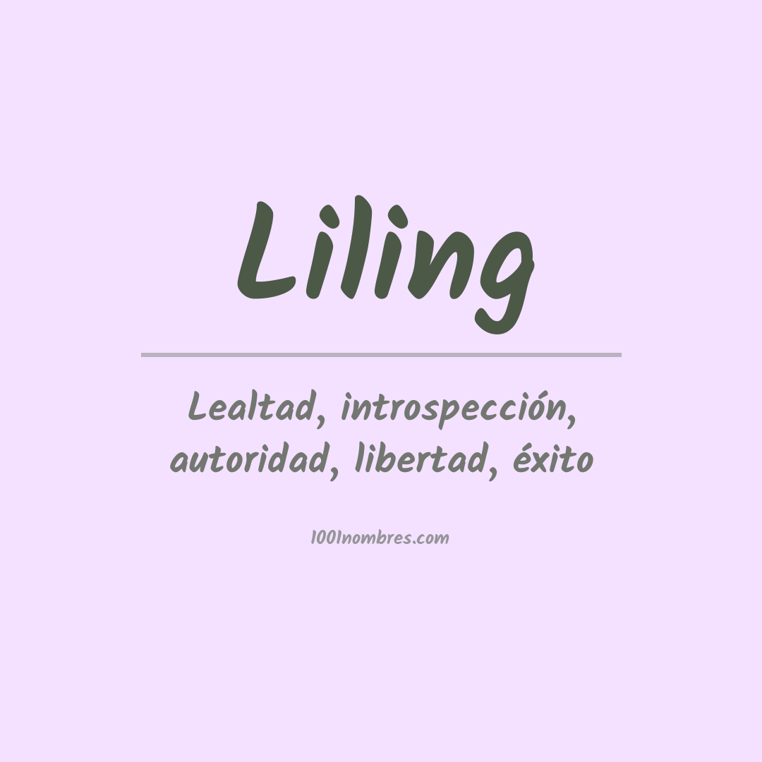 Significado del nombre Liling