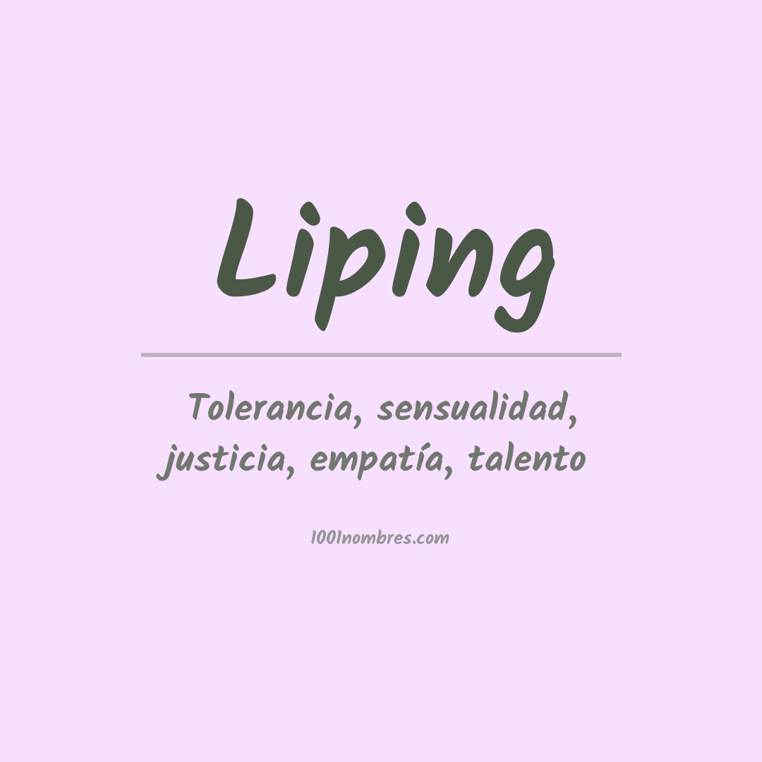 Significado del nombre Liping