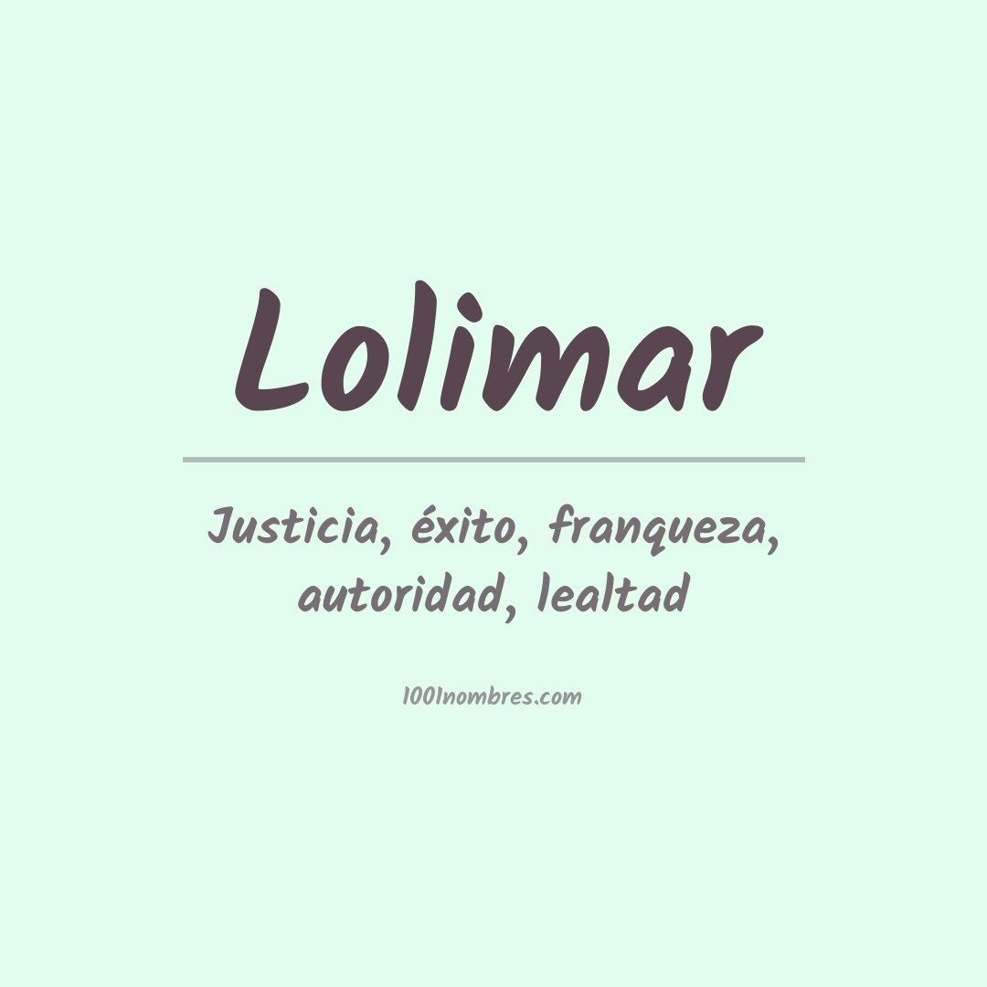 Significado del nombre Lolimar