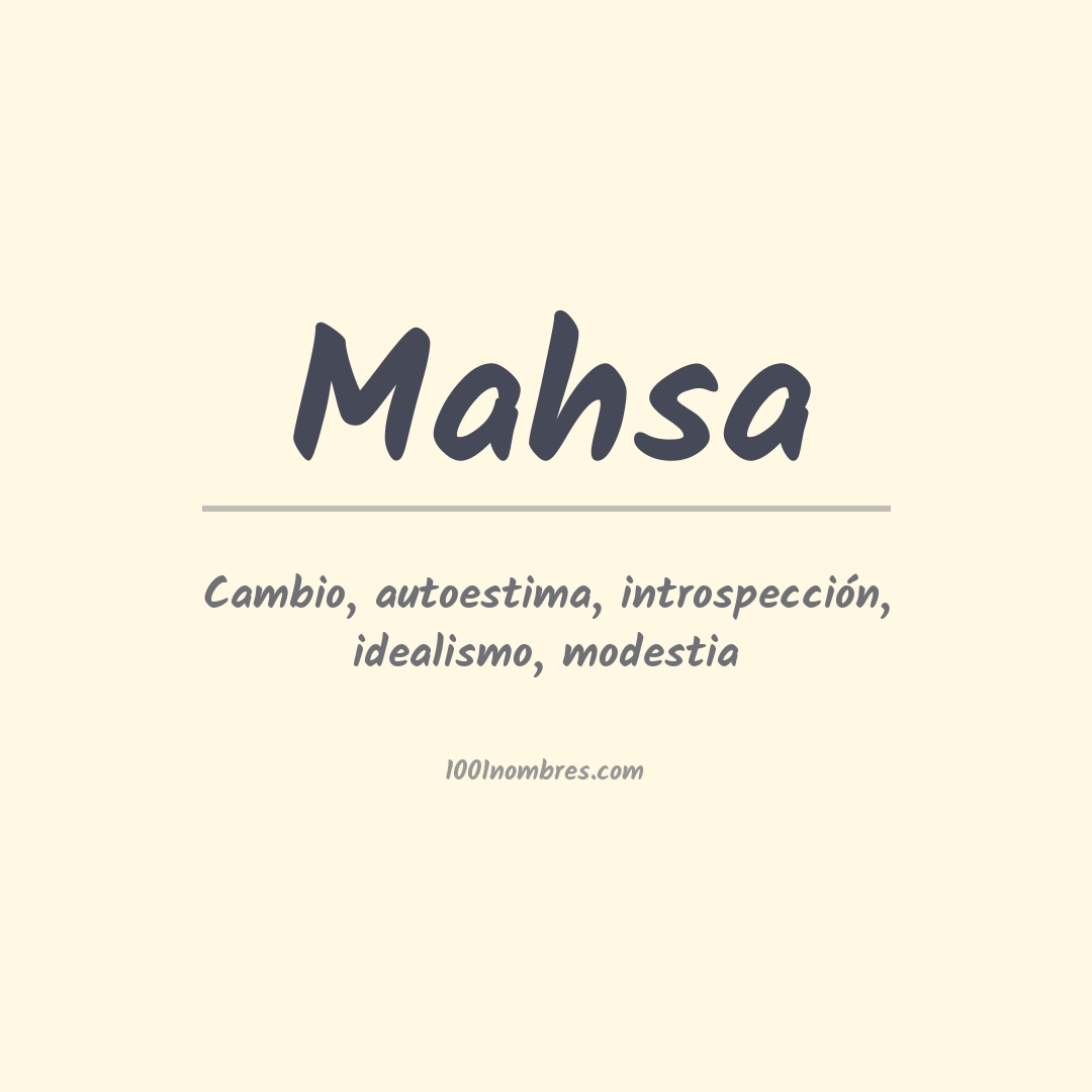 Significado del nombre Mahsa