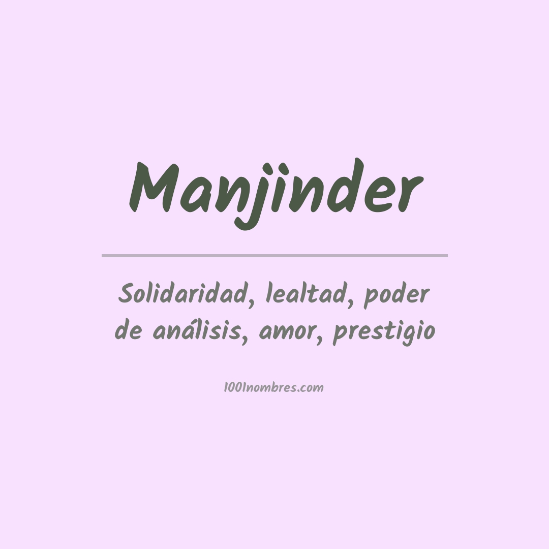 Significado del nombre Manjinder