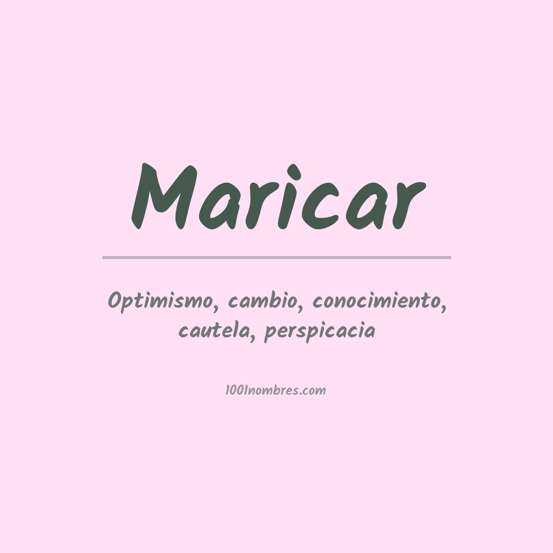 Significado del nombre Maricar