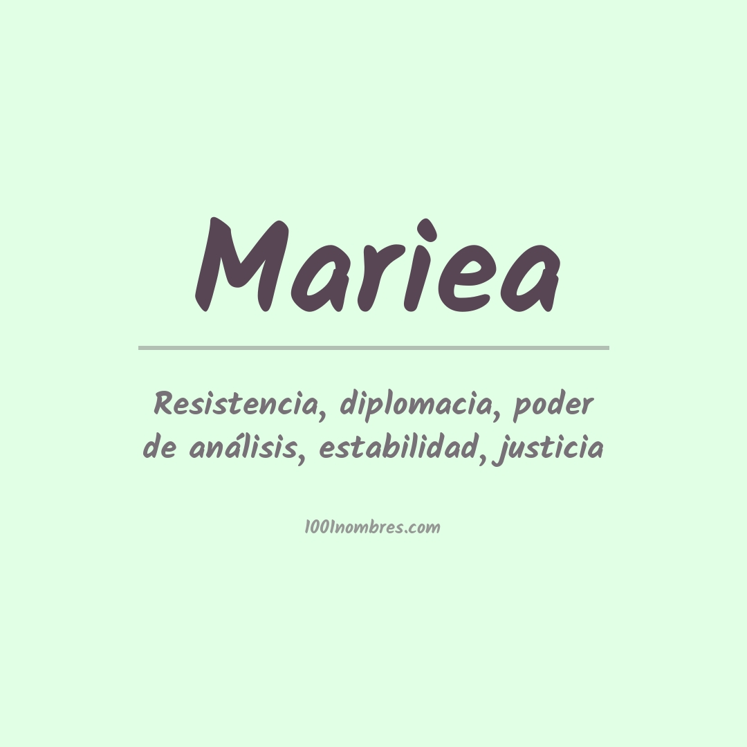 Significado del nombre Mariea