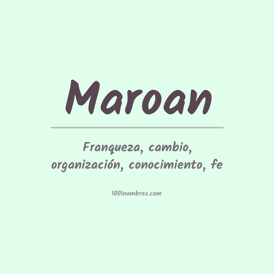Significado del nombre Maroan