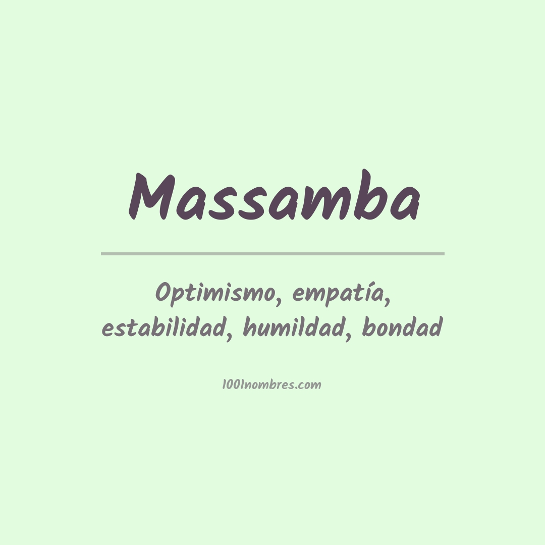 Significado del nombre Massamba