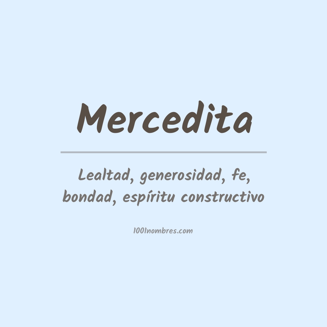 Significado del nombre Mercedita