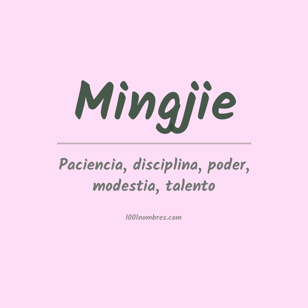 Significado del nombre Mingjie