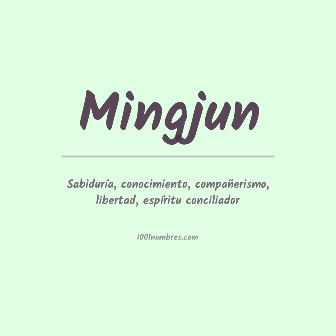 Significado del nombre Mingjun