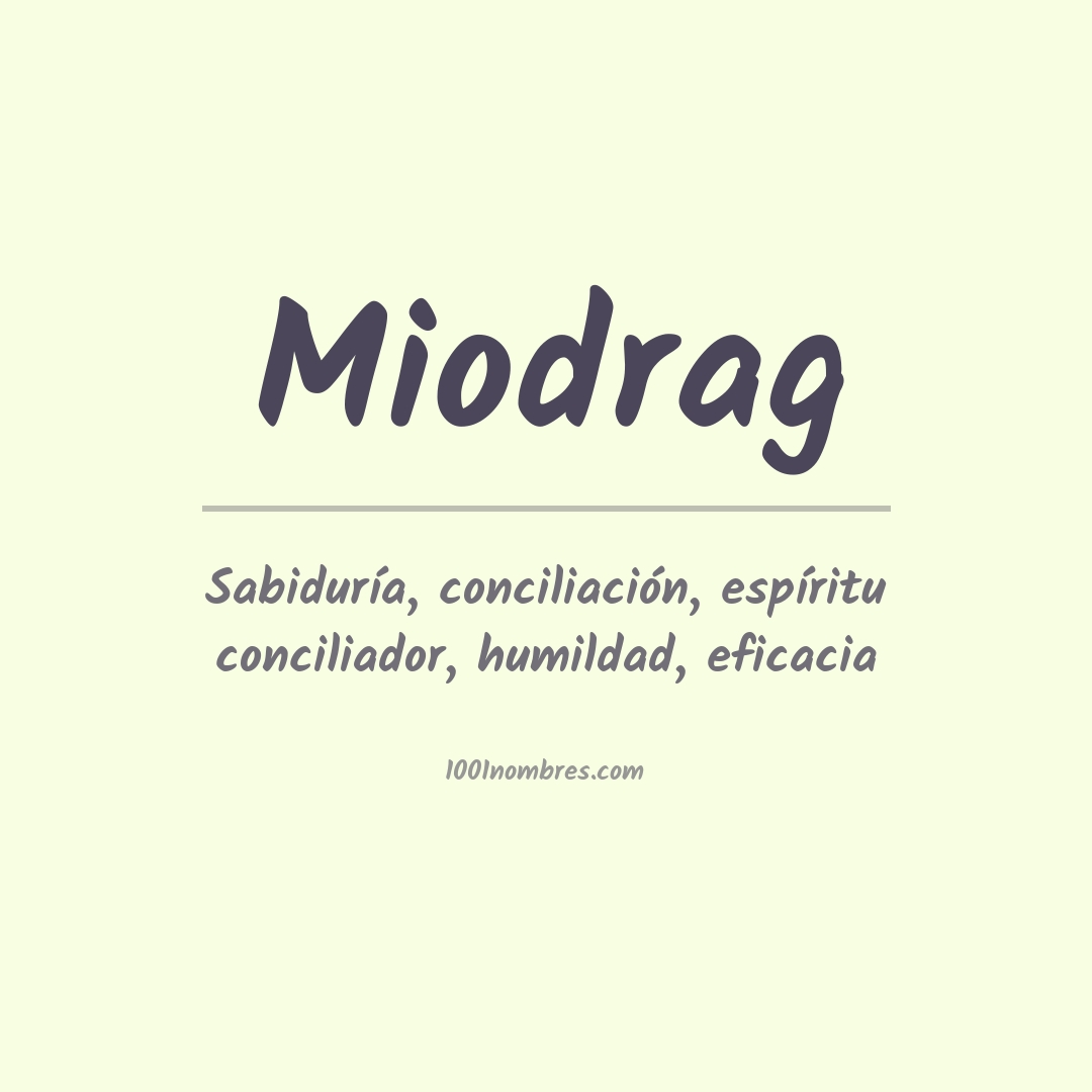 Significado del nombre Miodrag