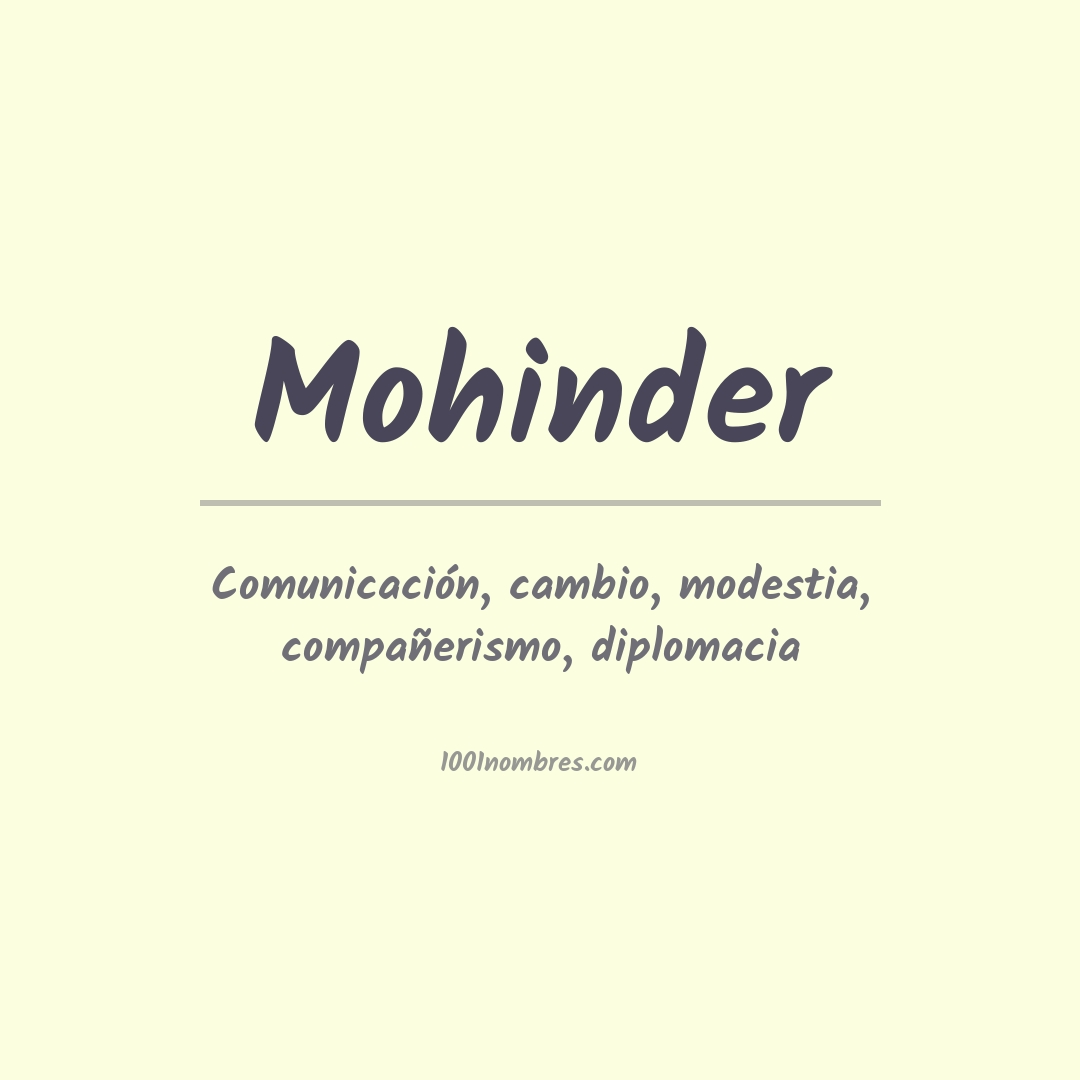 Significado del nombre Mohinder