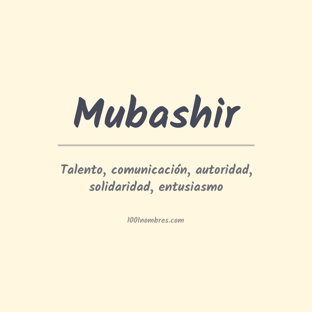 Significado del nombre Mubashir