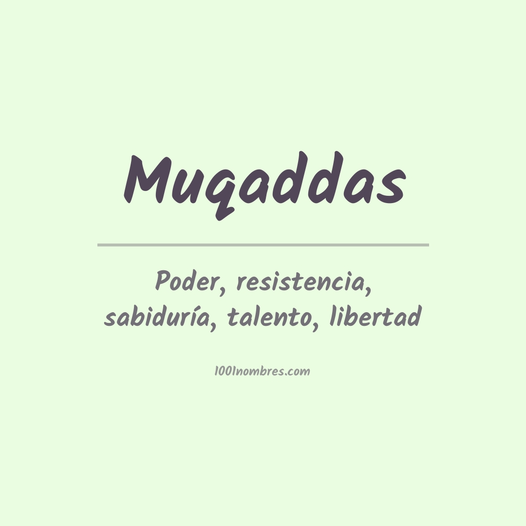Significado del nombre Muqaddas