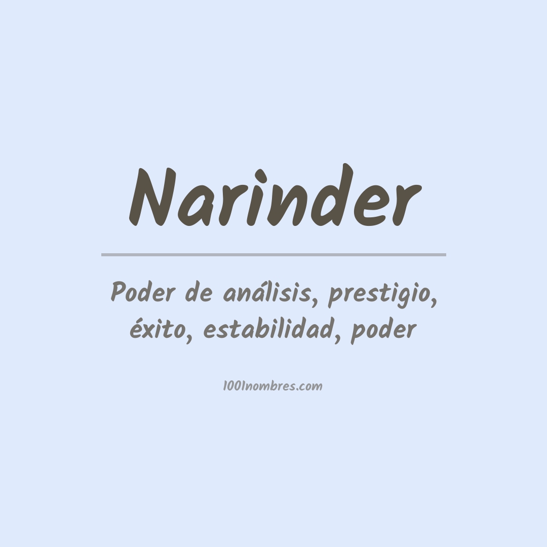 Significado del nombre Narinder