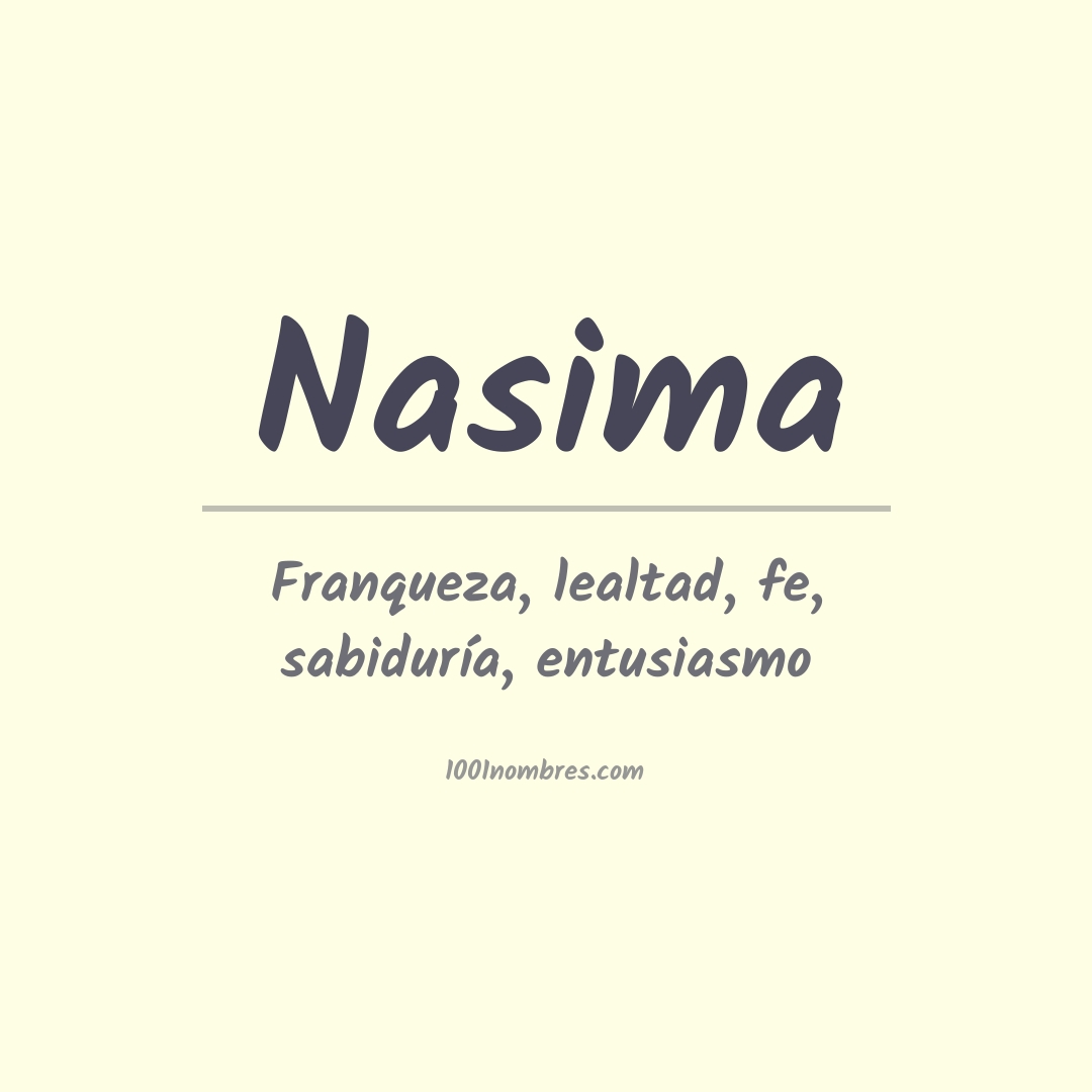 Significado del nombre Nasima