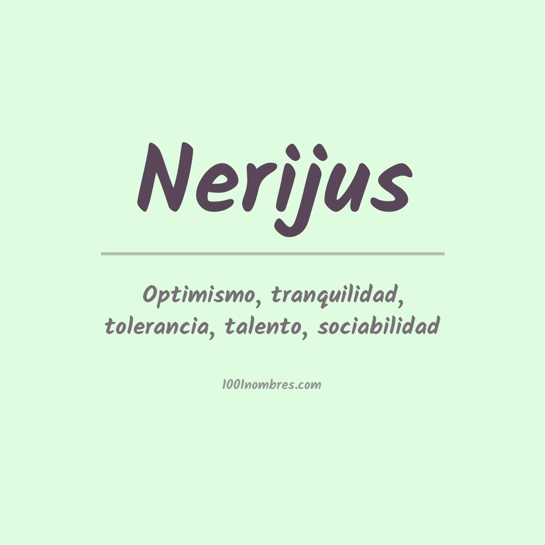 Significado del nombre Nerijus