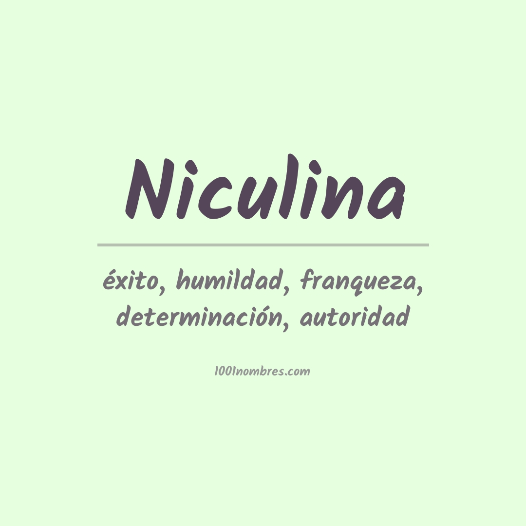 Significado del nombre Niculina