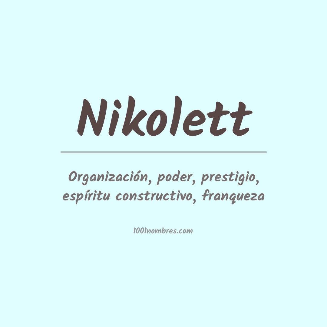 Significado del nombre Nikolett