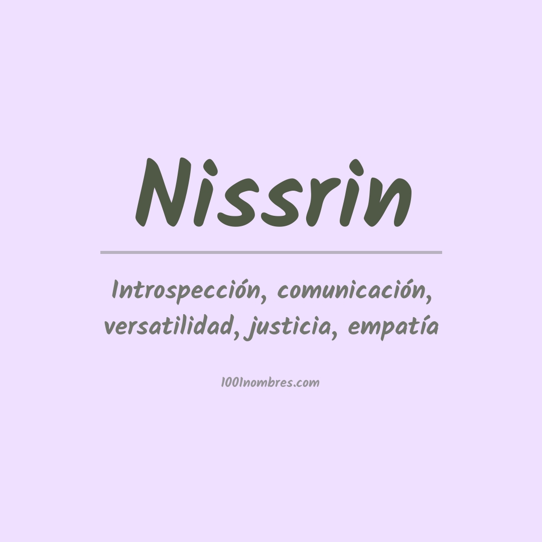 Significado del nombre Nissrin